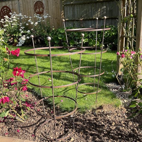 Rusty Peony Cage - Plant Support - in 2 Sizes- Raw Steel Designed to ...