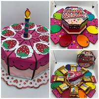 BIRTHDAY CAKE Exploding Box SVG Download Digitale Progetto per Scanncut ...