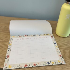 Blue Floral Monthly Calendar, Desk Pad, Desk Calendar, Agenda - Etsy