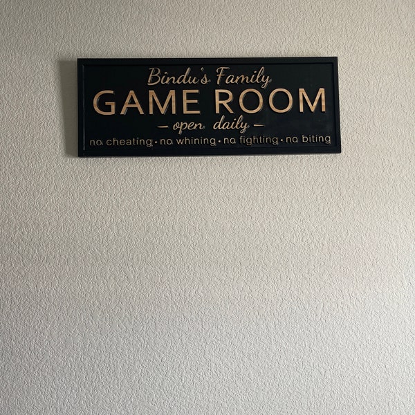 Personalized Game Room Sign Custom Family Game Room Sign Last Name Sign ...