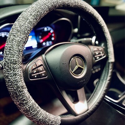 Cute Cartoon Embroidered Steering Wheel Covercotton Linen - Etsy