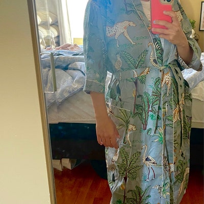 Green 100% Cotton Indian Beach Kimono Robe ,kimono Robe,cotton Robe ...