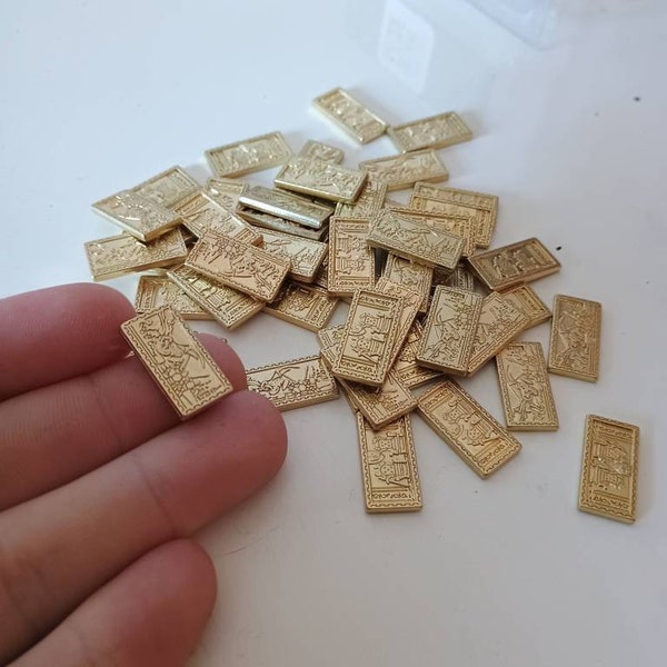 50 Gold Metal Trade Bars, Game Coins, TTRPG Accessories, Dungeons and ...