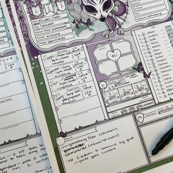 Wizard Dnd Character Sheet | Dnd Twilight Familiars Bundle | Dnd ...