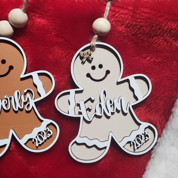Custom 3D Gingerbread/snowflake Stocking Tags/gift Tags - 4” Christmas ...