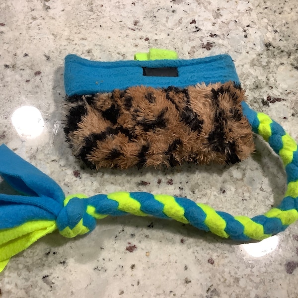 Treat Tugger / Fleece Dog Treat Tug Toy / Faux Fur Pouch, Braided ...