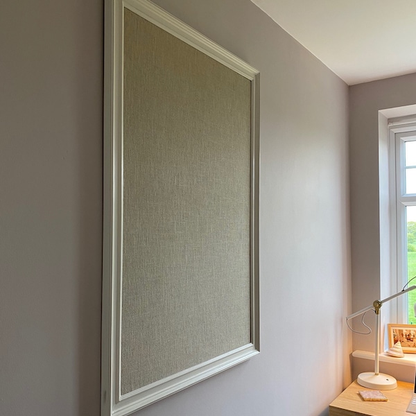 Oak Framed Fabric Pinboard | Finished With Wax | Narrow Framed Pin ...