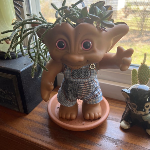 Vintage Ace Novelty Treasure Troll Doll, Pink Hair, Pink Jewel, Pink ...