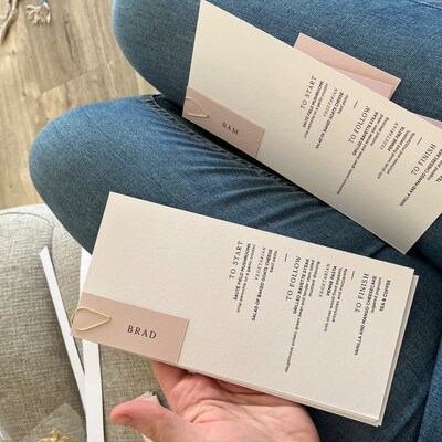 Menu Name Tag Wedding Name Card With Gold Teardrop Clip Place Name Card ...