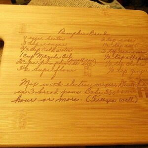 Handwritten Engraved Cutting Board Personalized Bamboo Cutting Board ...