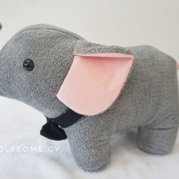 Stuffed Elephant - PDF Sewing Pattern & Tutorial | Stuffed Animal ...