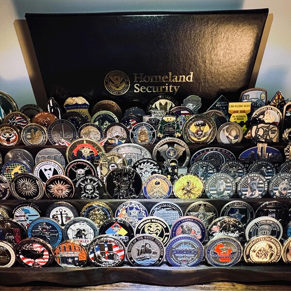 Coin Display Stand for Desk CUSTOM OPTIONS Collection Exhibit Rack ...