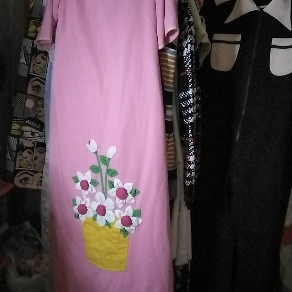 Vintage 60s Mod Bright Pink Matching Set With Pink Polka Dot Beading ...