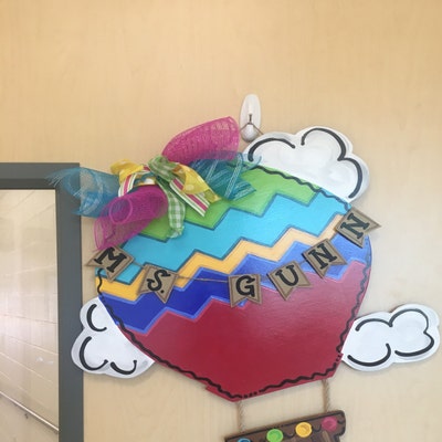 Hot Air Balloon Door Hanger, Summer Door Hanger, Summertime Door Hanger ...