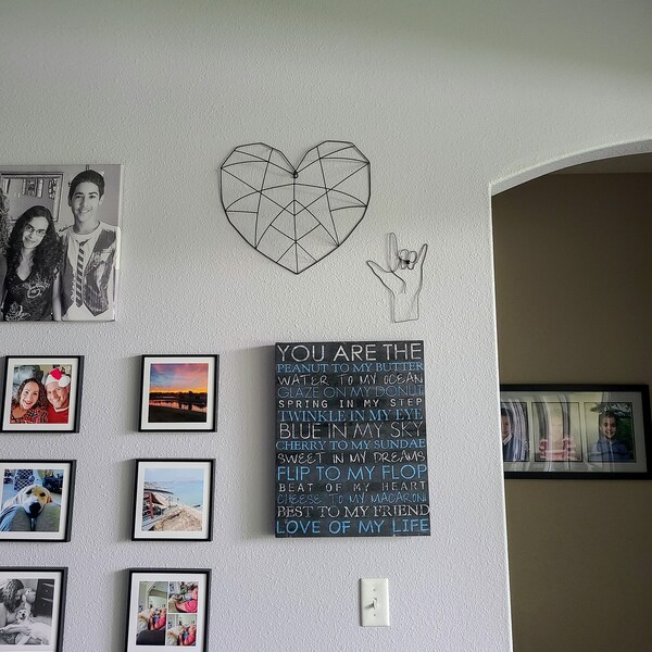 Wire Hand ASL I Love You Sculpture Wall Hanging Art Single Line ...