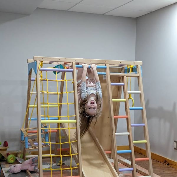 Foldable Indoor Playground, Swedish Ladder, Indoor Playhouse, Jungle ...