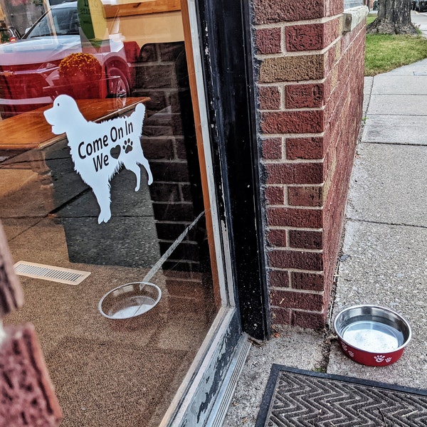 Dogs Welcome Sign, Pet Friendly Business or Home, We Love Dogs, Vinyl ...