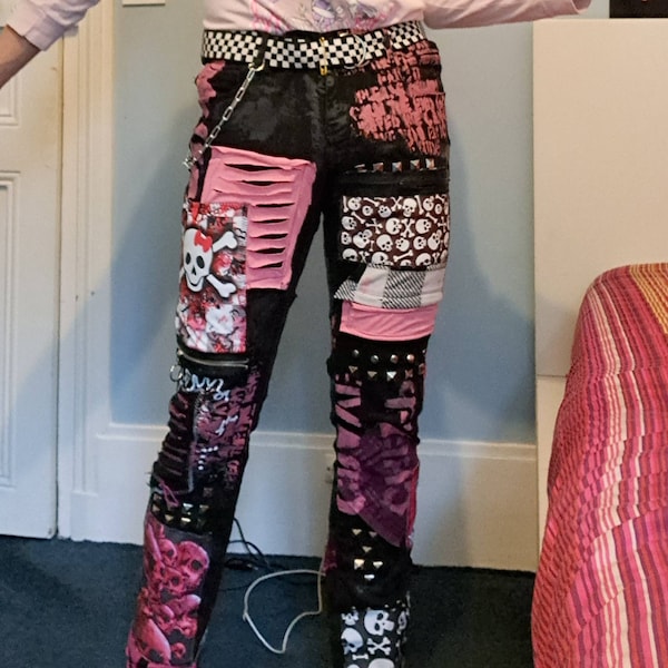 Custom Handmade Goth Punk Skull Metal Y2k Emo Harajuku Kawaii Rock ...