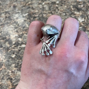 Anatomical Gripping Hand Skeleton Ring, Silver Finger Ring, Cool Wrap ...