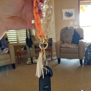 Chunky Chain Link Wristlet Keychain Acrylic Bangle Key Ring - Etsy
