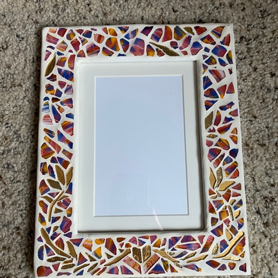 Chuppah Glass Shards Mosaic Picture Frame Jewish Wedding Glass Picture ...