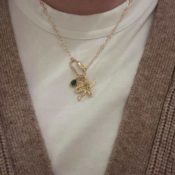 Custom Gold Colin Chain Charm Necklace - Etsy