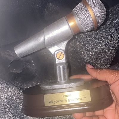 Microphone Trophy With 4 Lines of Custom Text - Etsy