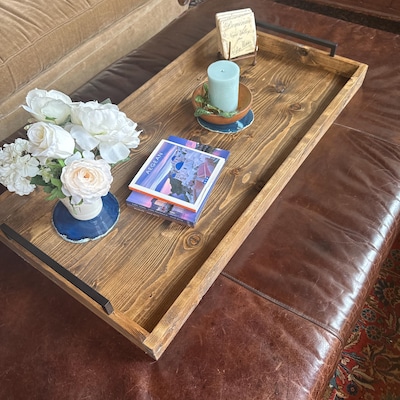 10.75 Width X 2 to 6 Feet Rustic Farmhouse Long Wood Tray With Handles ...