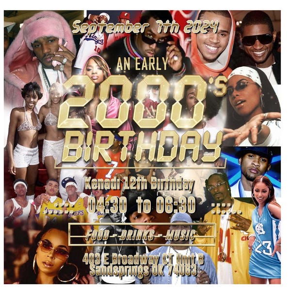 Customizable Retro Party Flyer Template, 2000s R&B Party Invitation ...