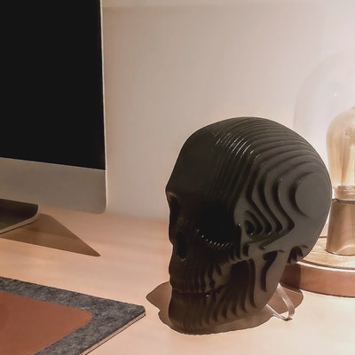 Wooden Human Skull, Skull Headphone Stand Holder for Over Ear Gaming ...