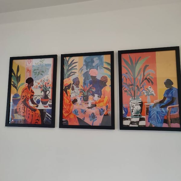Set of 3 African Posters, Vintage African Aesthetic Prints, Nigeria ...