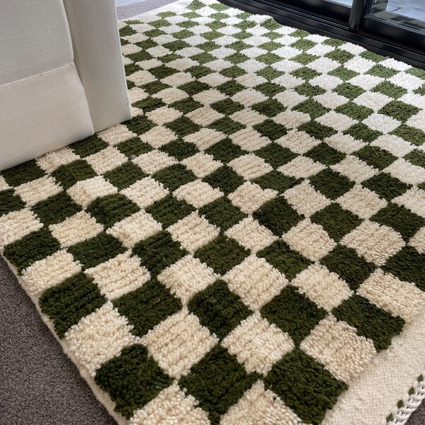 Custom Moroccan Grid White and Red Rug,custom Grid Rug,checkerboard Rug ...