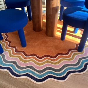 Melting Black & White Irregular Shape Unshape Hand-tufted 100% Wool ...