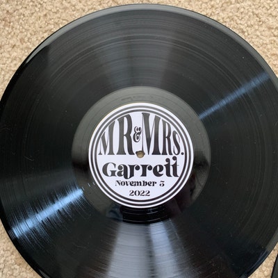 Vintage Mr. & Mrs. Vinyl Record Sticker for Wedding Guest Book ...
