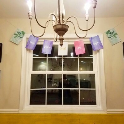 Printable Advent Wreath Banner Advent Decor Catholic Advent Wall Art ...