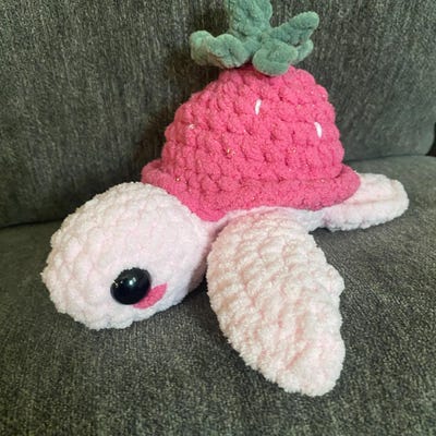Crochet Mini Strawberry Turtle Pattern PDF Download Beginner Friendly ...