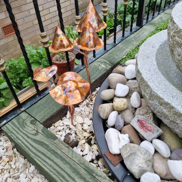 Garden Copper Toadstools Handmade Gift - Etsy UK