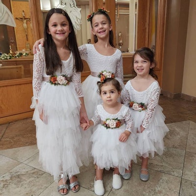 Flower Girl Dress Tulle Flower Girl Dress Purple Flower Girl Etsy