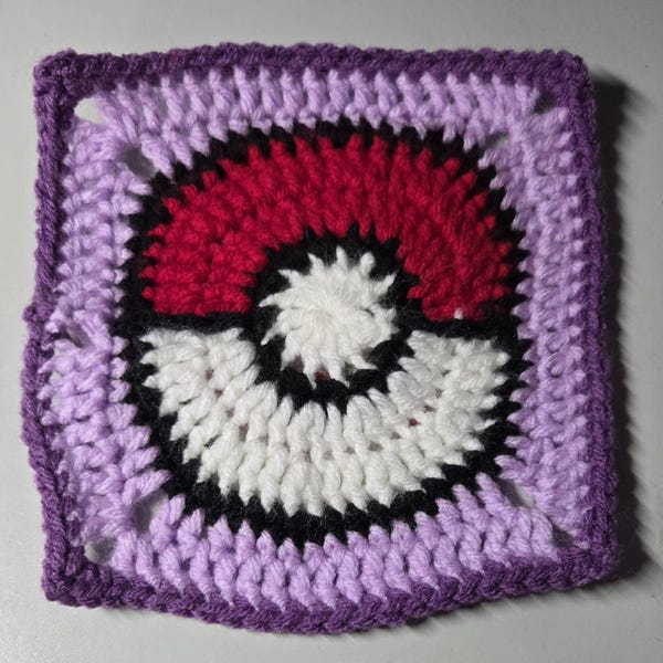 Crochet Pokeball Granny Square Pattern: Beginner Friendly (english PDF ...