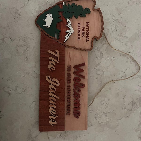 National Park Welcome Sign 3D, Personalized National Park Sign, Custom ...