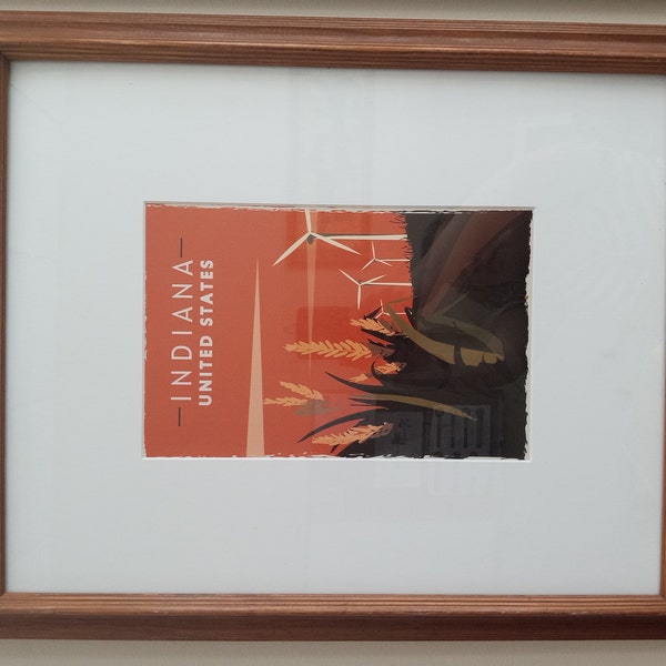 Retro Style Travel Poster, Indiana Vintage Rustic Poster Print, Home ...