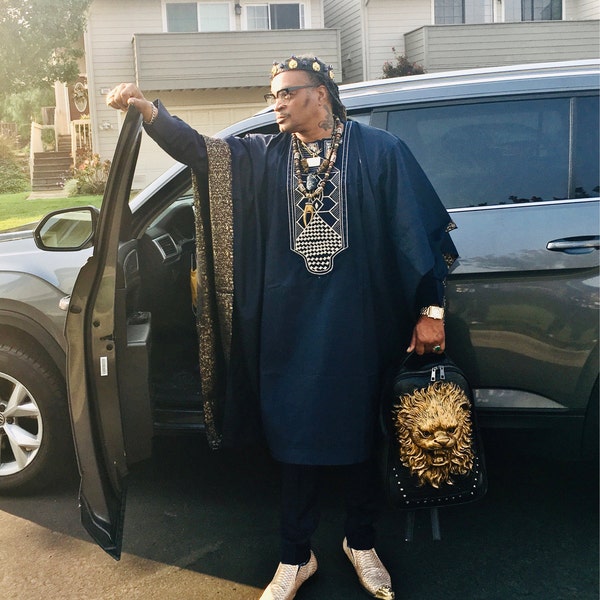 Navy Blue AGBADA, AGBADA for Men, African AGBADA, African Wedding Suit ...