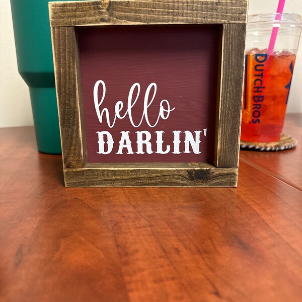 Hello Darlin' Rustic Farmhouse Wooden Decor - Western Decor - Master ...