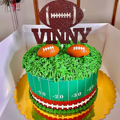 Football Field Edible Cake Wrap or Touchdown Cake Topper - Etsy