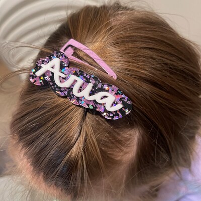 Personalized Name Hair Clips Acrylic Hair Bow Alligator Clip Hair ...