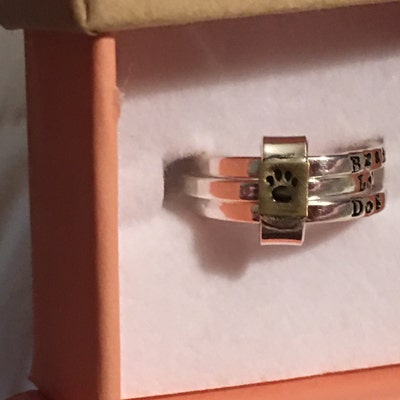Paw Stacking Rings, Dog Ring, Personalized Pet Rings, Paw Ring Jewelry ...
