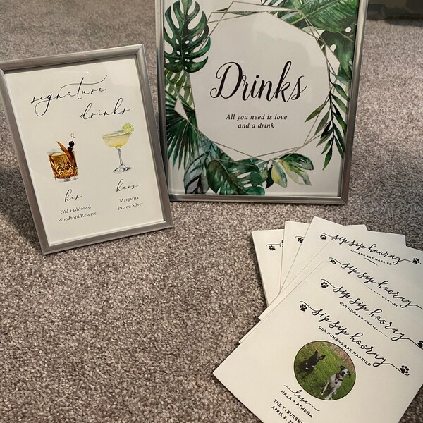 Signature Drink Sign Template Printable Signature Cocktail Sign Menu ...