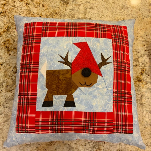 REINDEER GNOME Paper Pieced Block Pattern in PDF, Foundation Piecing ...