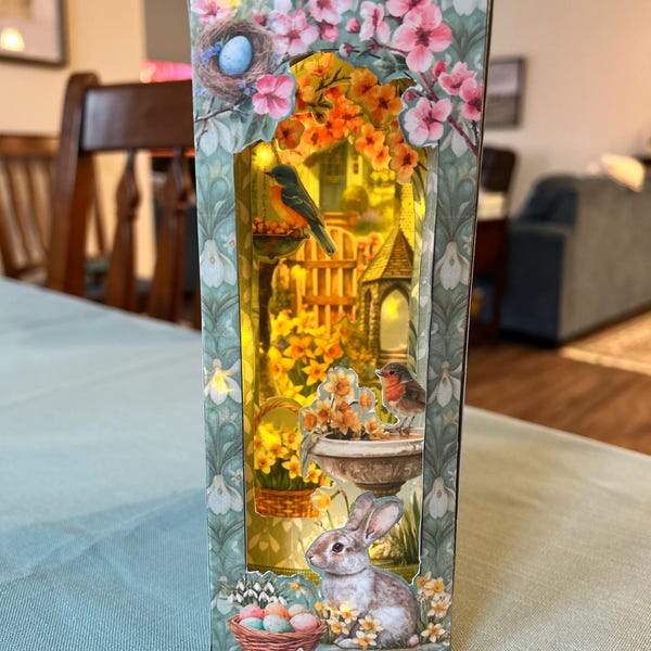 Spring Book Nook Printable Kit - Cricut Friendly 3D DIY Miniature ...