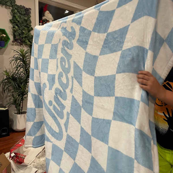 Personalized Checker Design Blanket – Custom Minky or Sherpa - Etsy